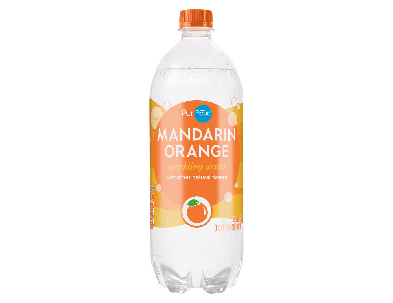 PurAqua Mandarin Orange Sparkling Water, 33.8 fl oz bottle